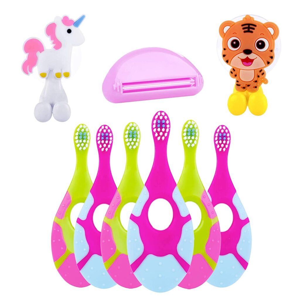 Farber Baby Toddler Toothbrush, 0-2 Years - Pink Set (9 Pack ...