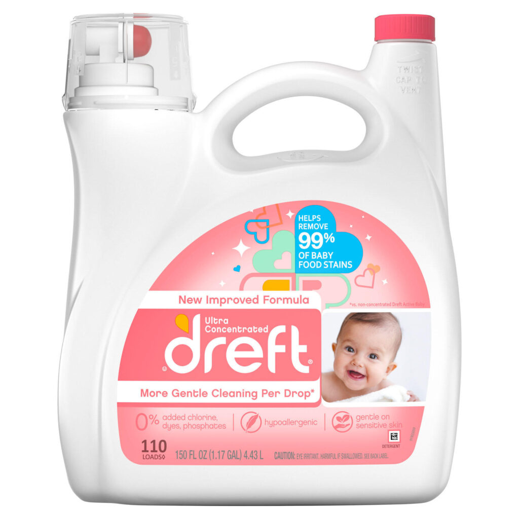 Dreft Ultra Concentrated Liquid Laundry Detergent (110 loads, 150 fl oz ...